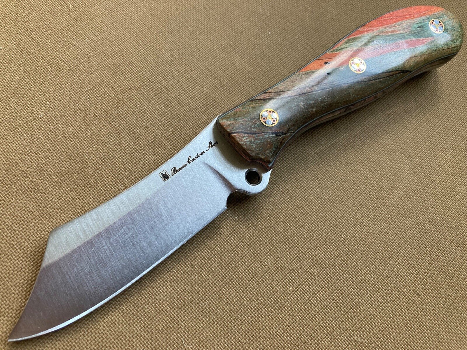 Busse Trustee Warden Knife: Satin Wood Handle