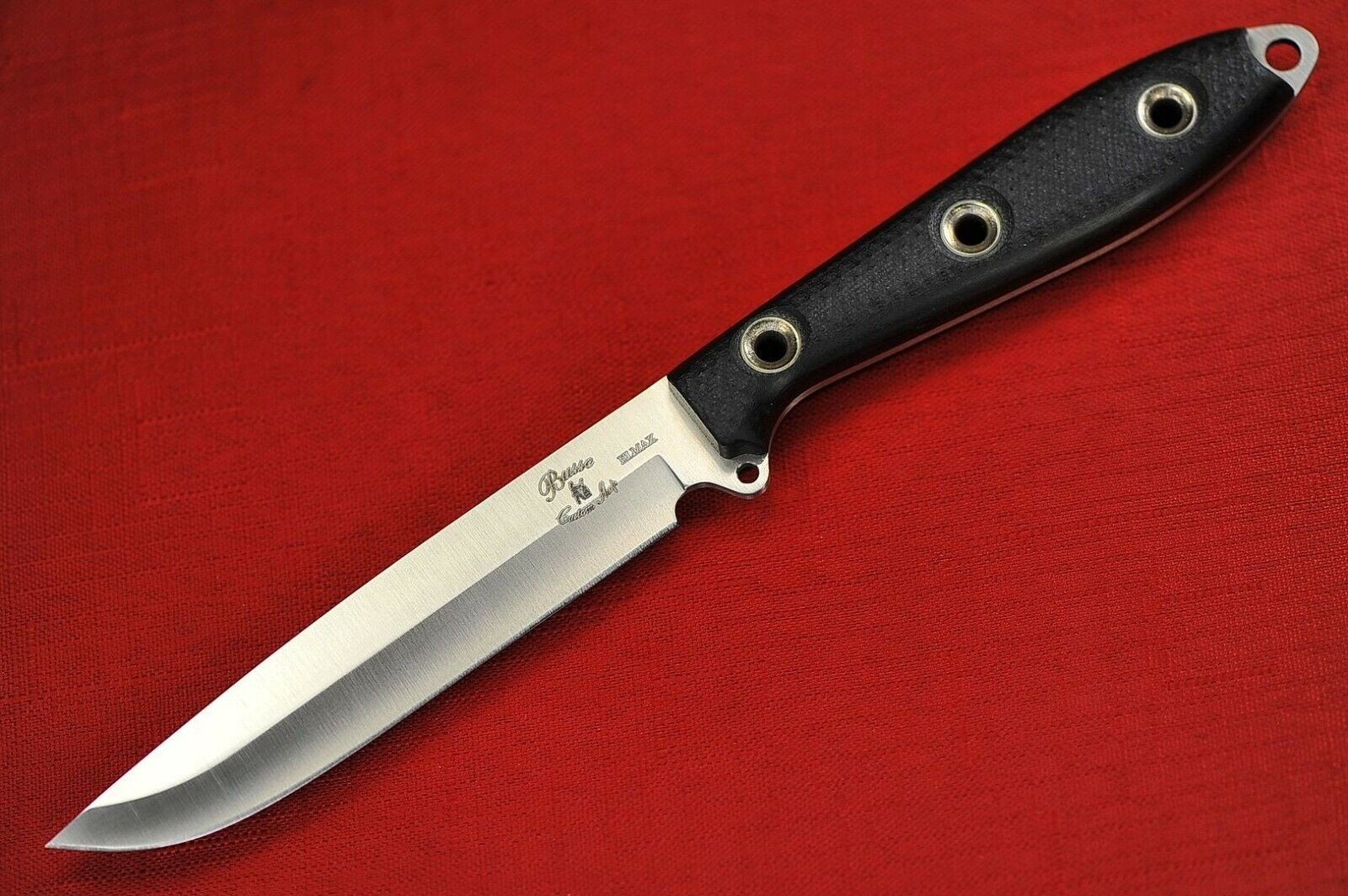 Busse Custom Steak Knife - Sleek Black G10 Handle