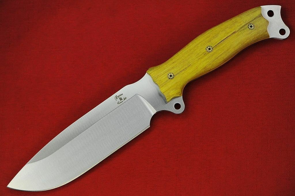Busse Custom Fat SFNO Knife - Yellow Maple Handle
