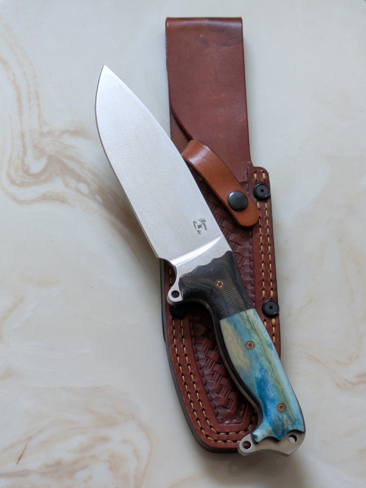 Busse Combat FAT ASH1 Knife - Giraffe Handle