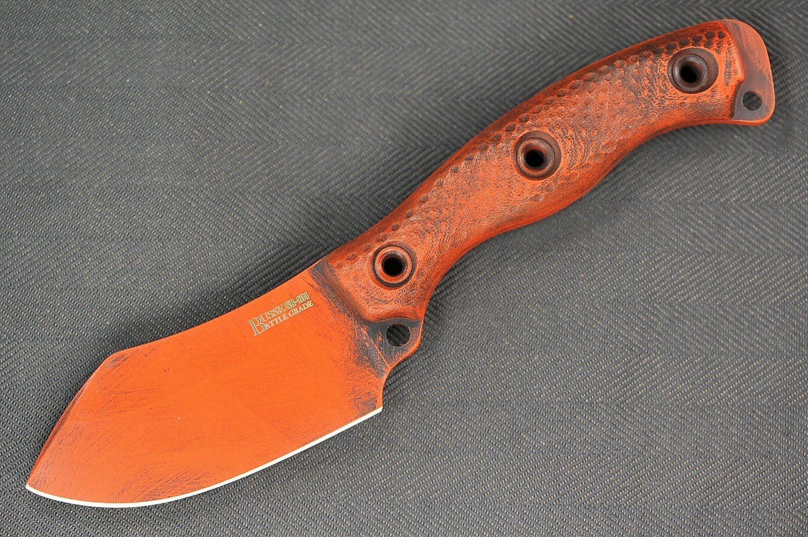 Busse Mini MUK Knife - Bold Red/Black Design
