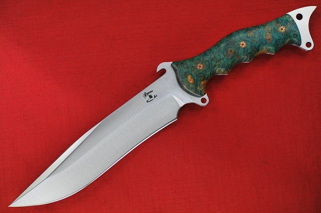 Busse MoJo Knife - Green Buckeye Burl Edition