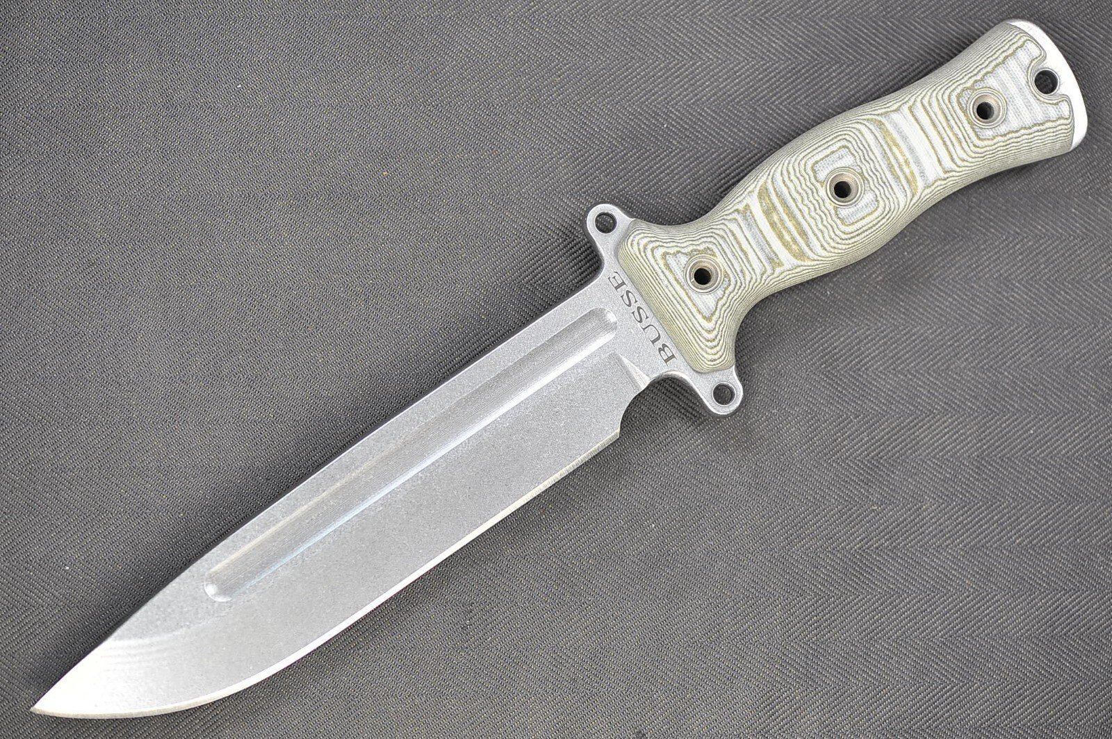 Busse Combat TGLB: Durable Stonewash Blade & G10 Handle