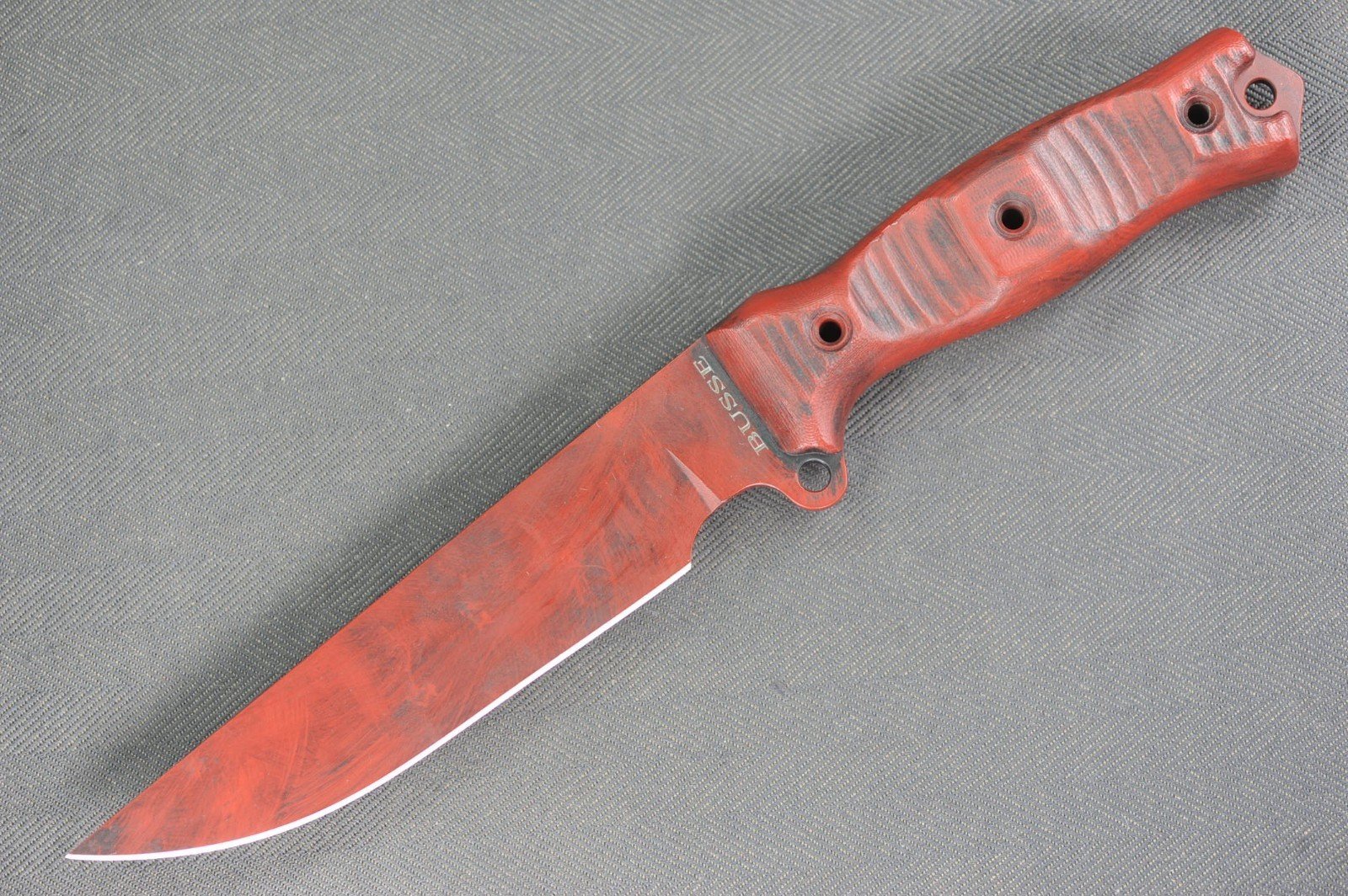 Busse Combat Nano Urgent Fury Knife - Red Elegance