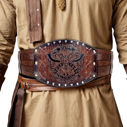 Viking Embossed Waist Armor Belt for Costumes