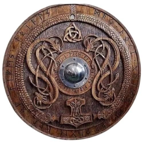 Viking 24" Wooden Shield - Epic Norse Decor