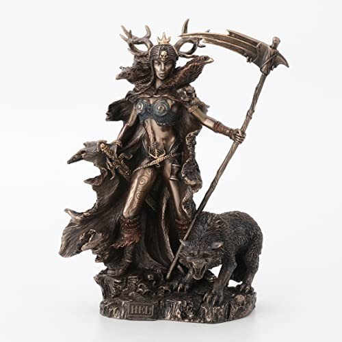 Hel Norse Goddess Antique Bronze Statue - 10.4 Inch
