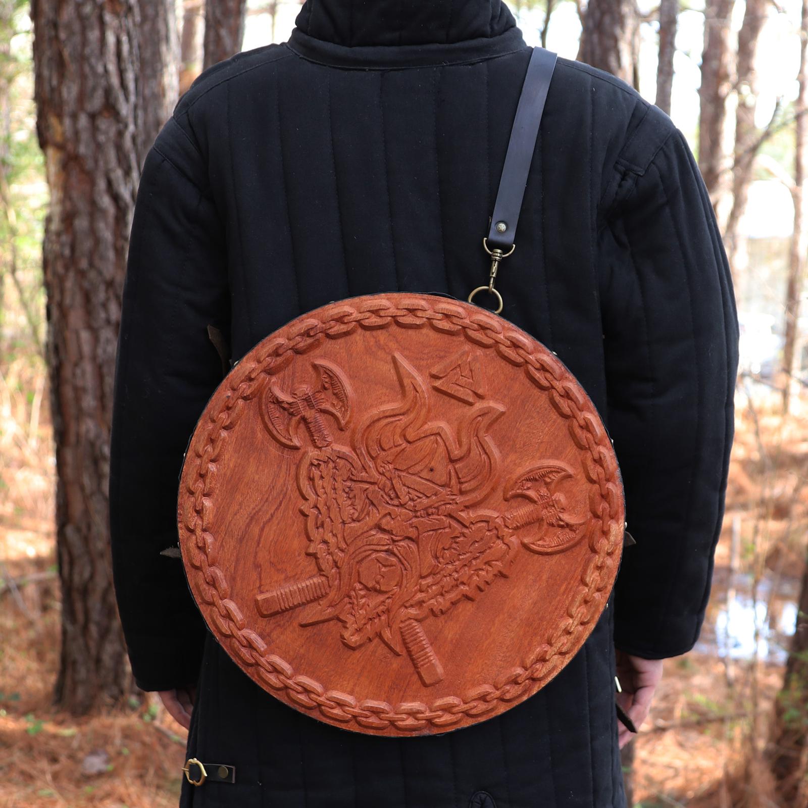 Viking Round Shield 17” with Authentic Norse Crest
