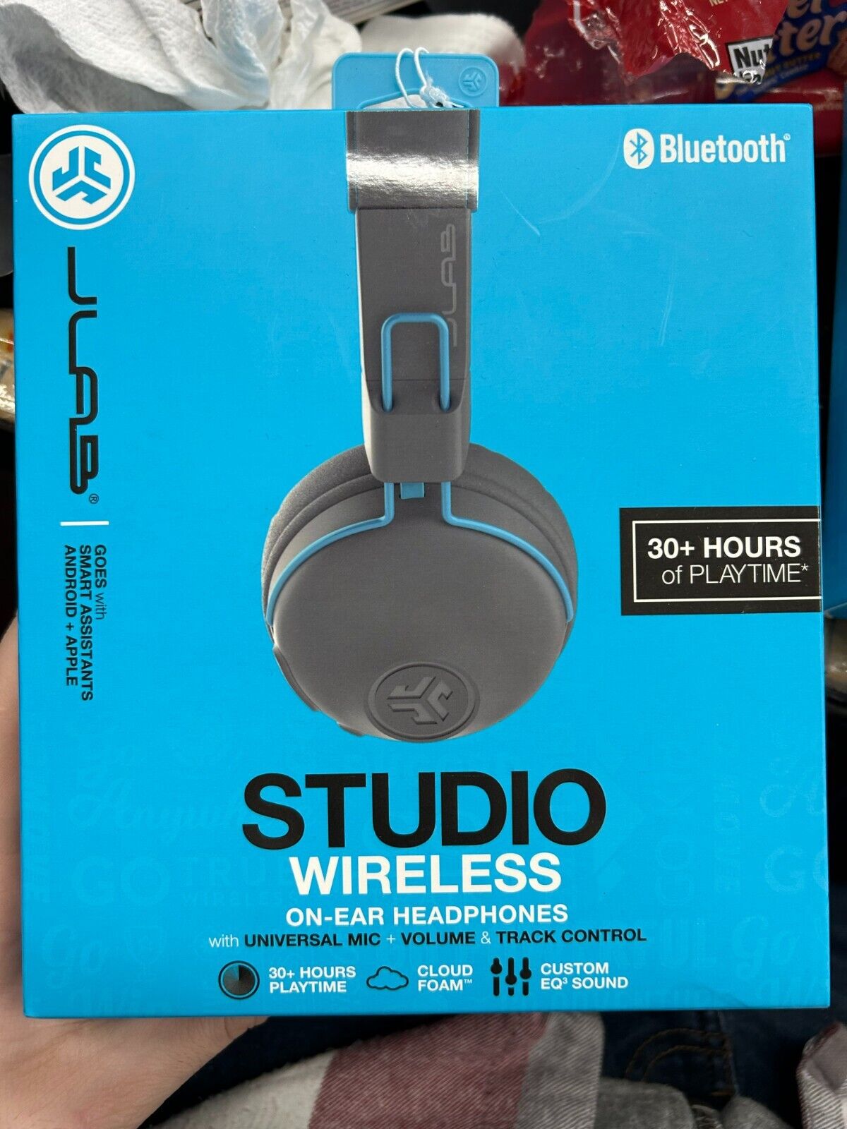 JLab Audio Studio Wireless On-Ear Headphones - Gray/Blue