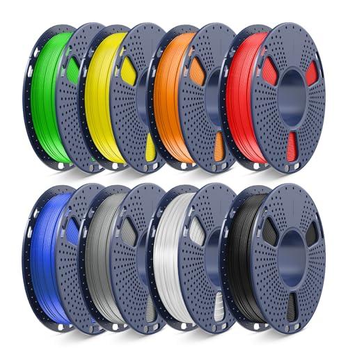 Colorful SUNLU ABS Filament 8-Pack for 3D Printing