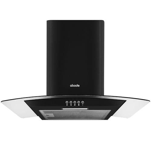 Curved Glass Black 60cm Cooker Hood Extractor