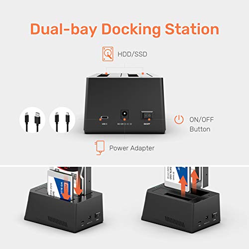 Streamlined USB-C Dual Bay Docking Station - Alxum