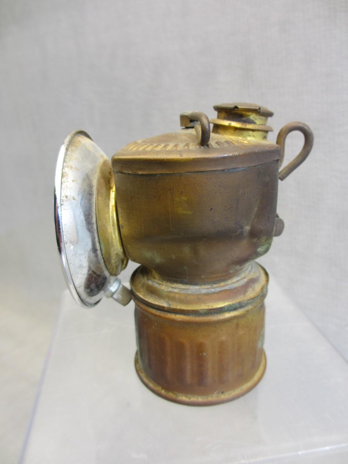 Vintage Justrite Brass Carbide Miner's Lamp for Sale