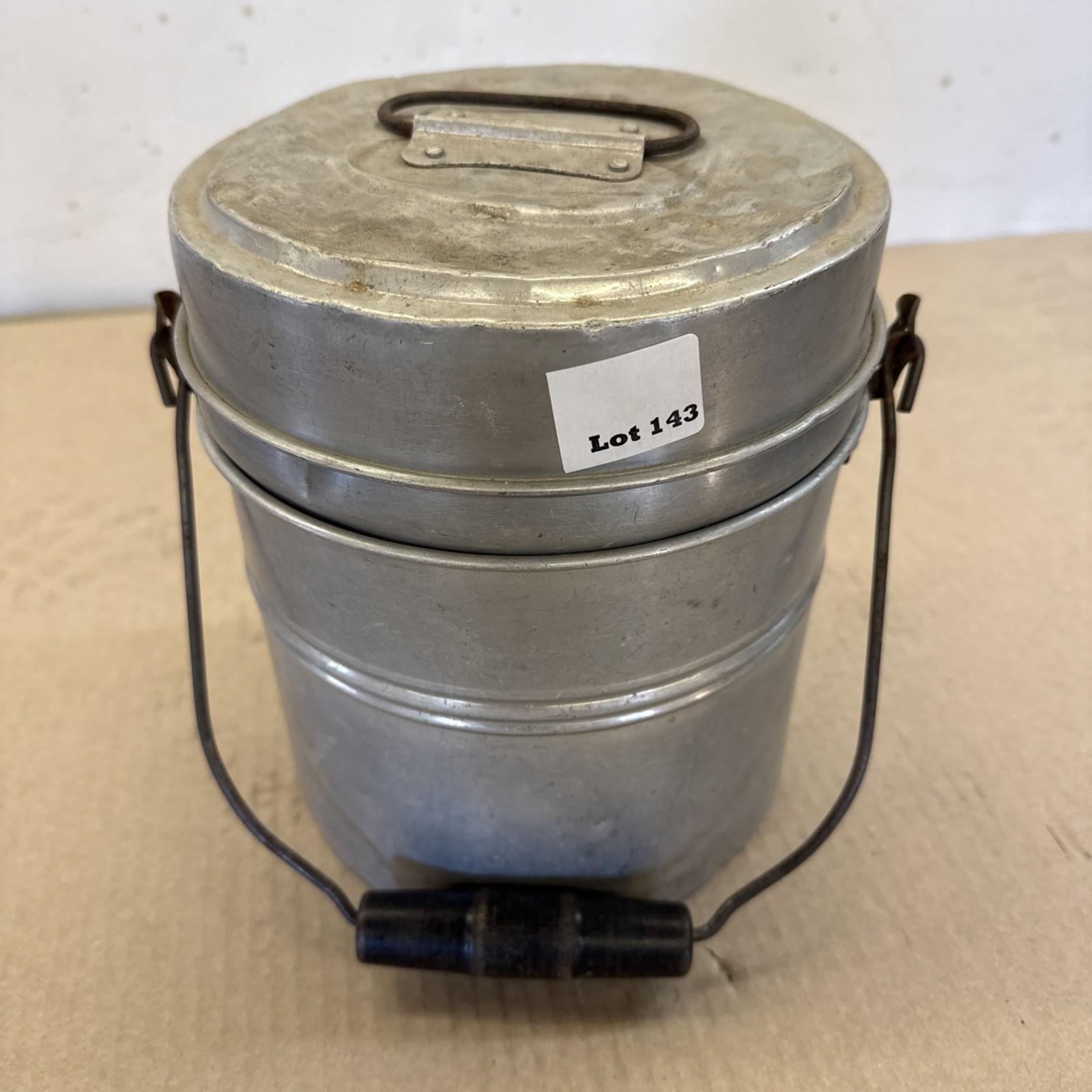 Vintage Aluminum Coal Miner's Lunch Bucket Set