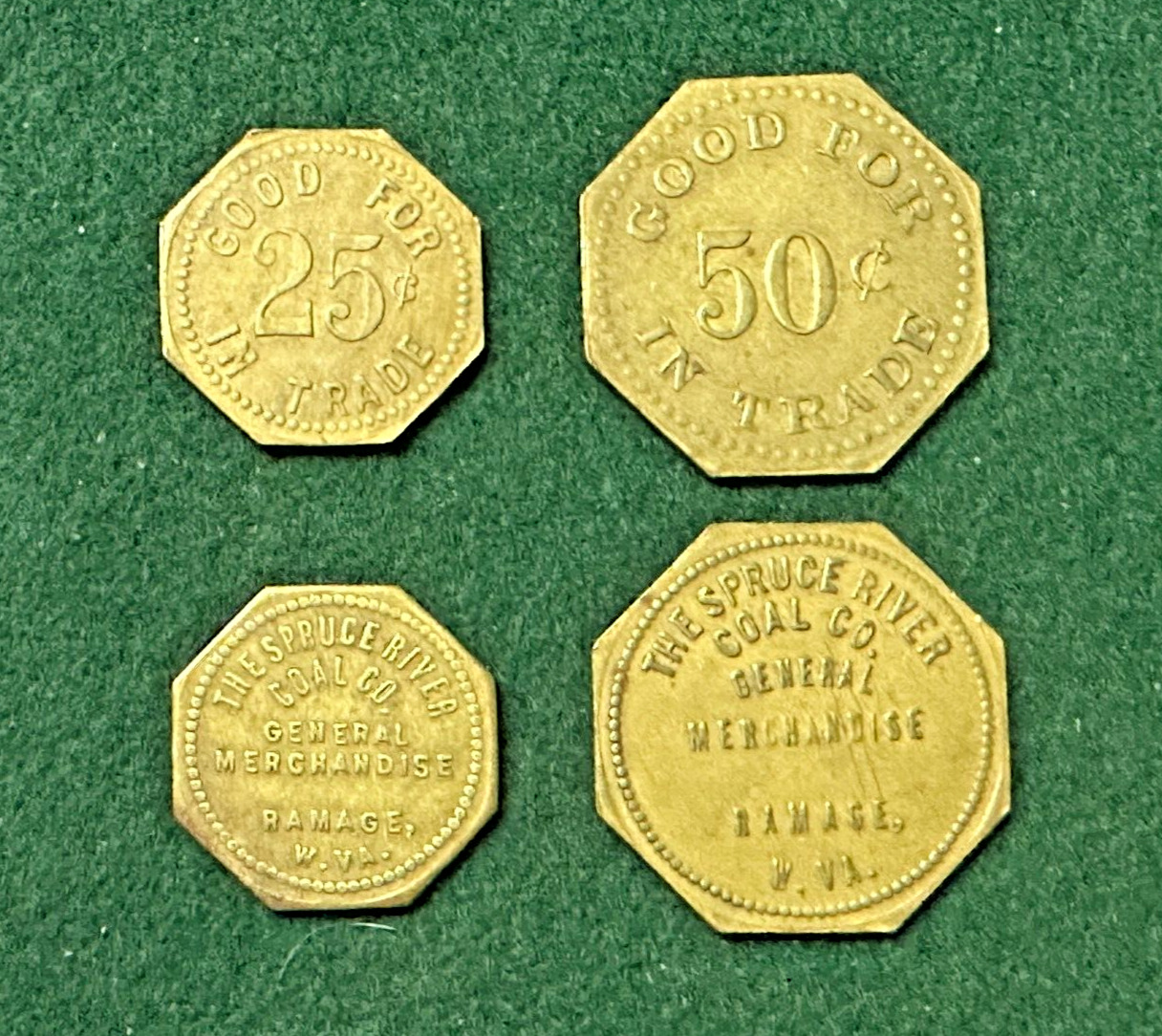 Vintage Spruce River Coal Co Tokens Ramage WV