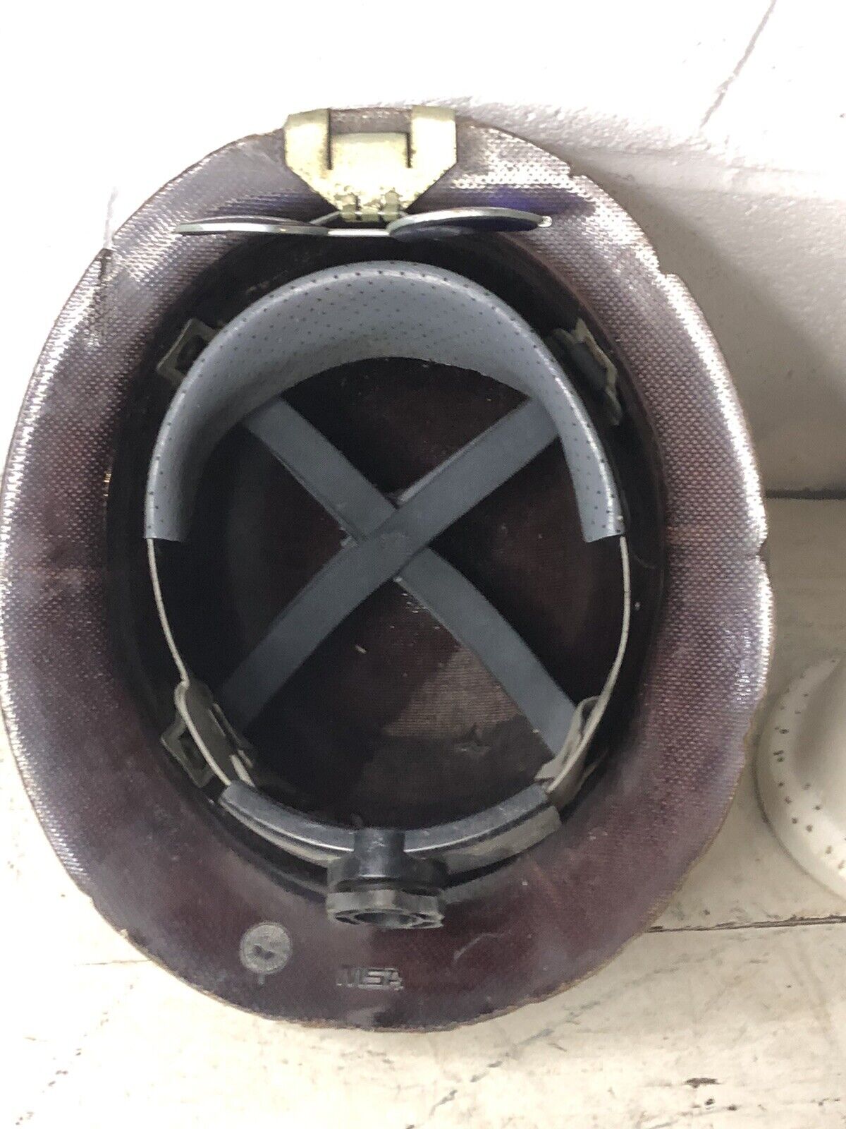 Vintage MSA Coal Miner Helmet & Blue Safety Glasses