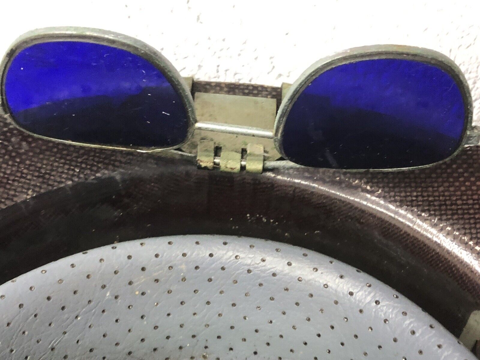 Vintage MSA Coal Miner Helmet & Blue Safety Glasses