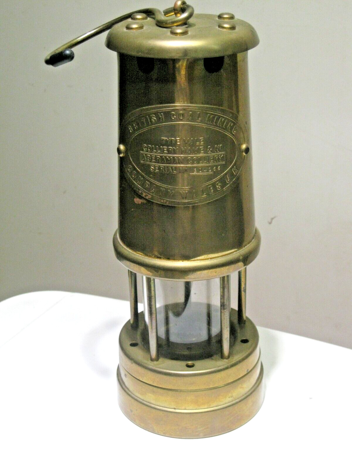 Vintage Coal Miner's Lantern Lamp from Wales, UK
