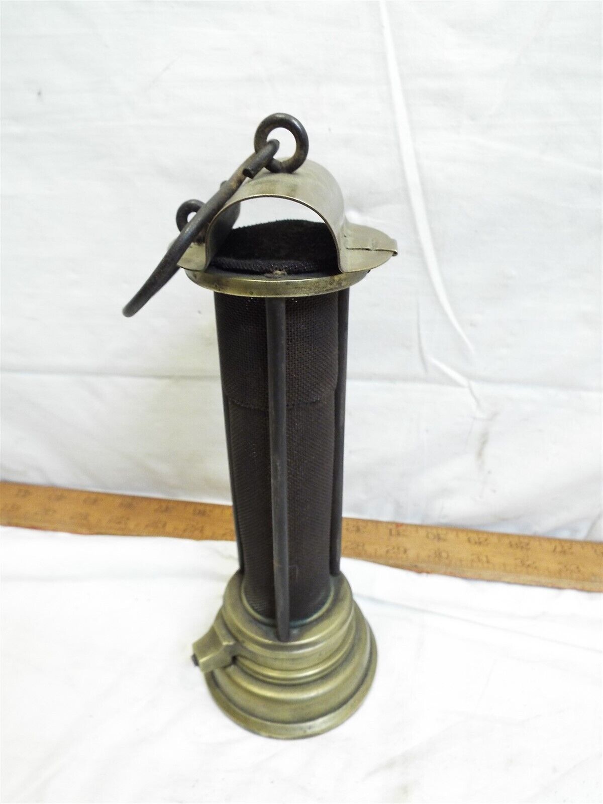 Vintage Antique Brass Davy Lamp Lantern Miner's Decor