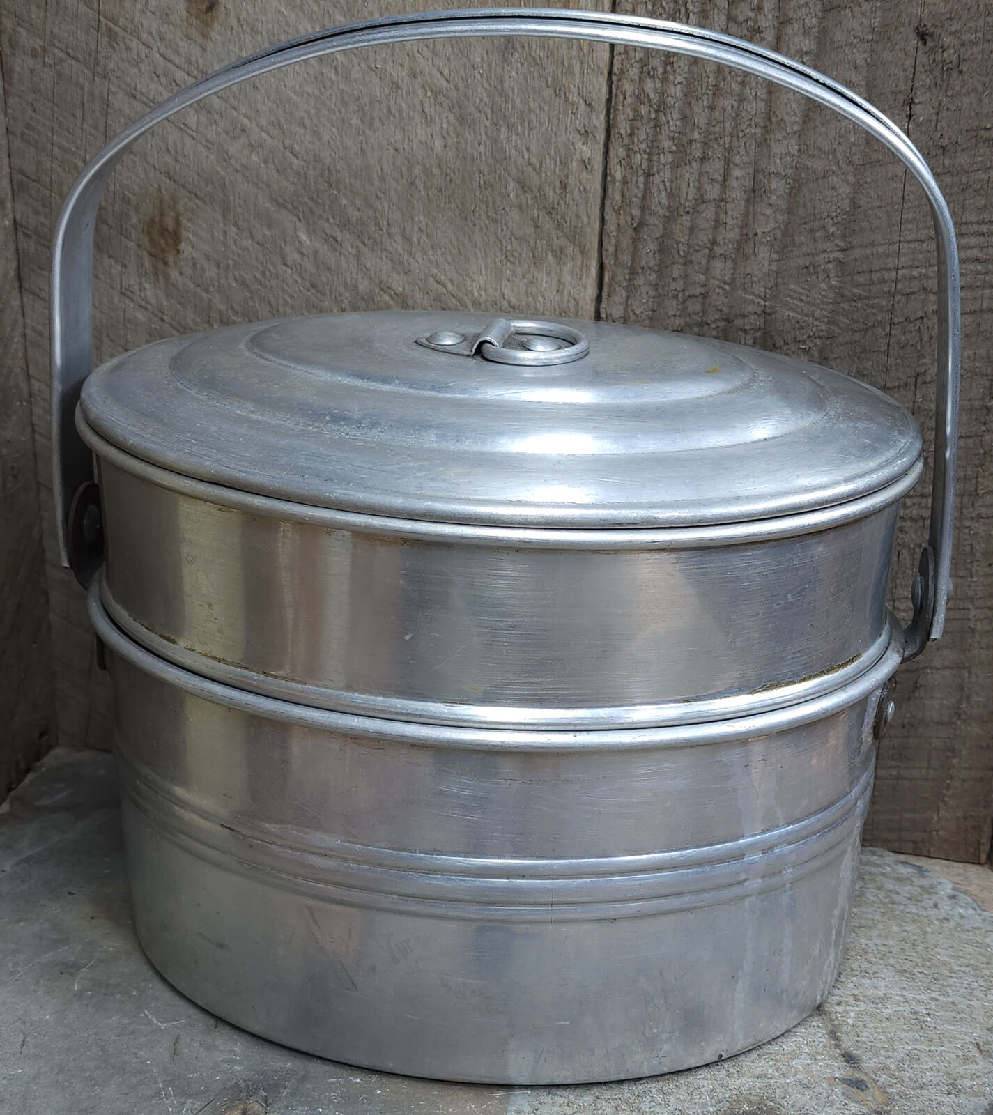 Vintage Buckeye Aluminum Coal Miner's Lunch Bucket Set