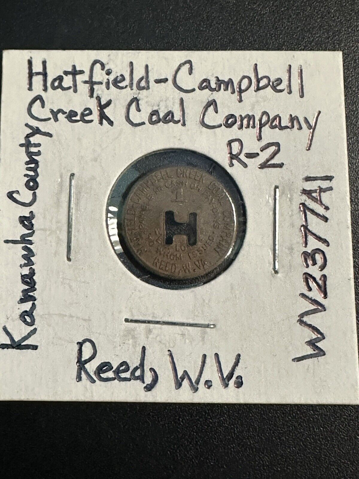 Rare 1950 West Virginia Coal Mining Scrip Token