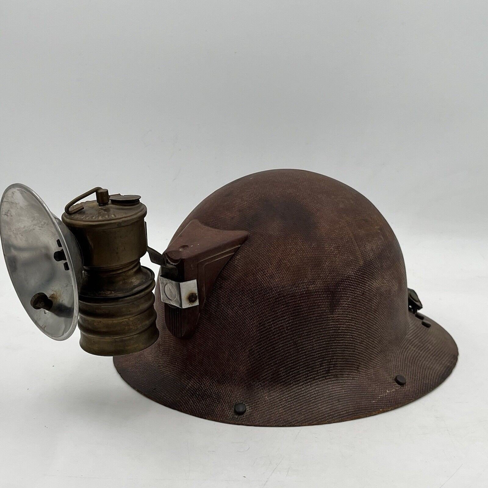 MSA Miners Hard Hat with Brass Lamp - Safety First!