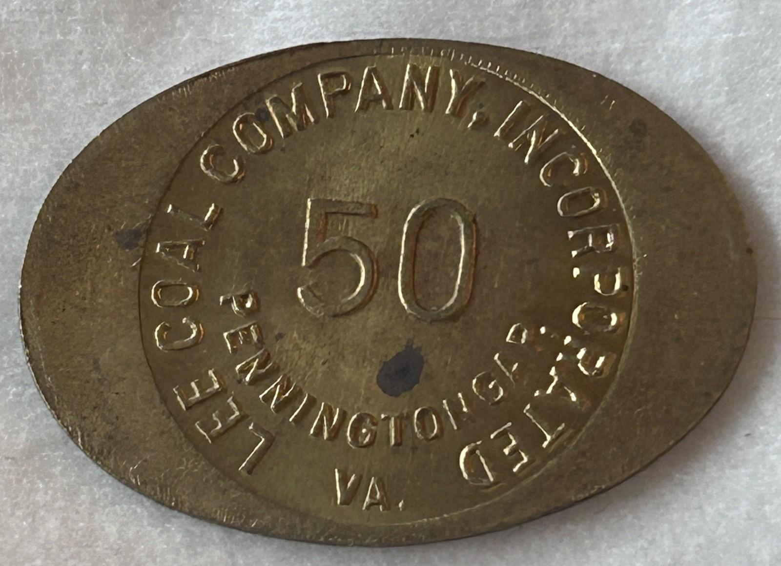 LEE COAL 50¢ Mining Scrip Token - Collectible Item