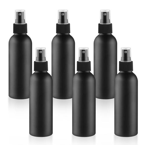 6 Pack Black Aluminum Mist Spray Bottles