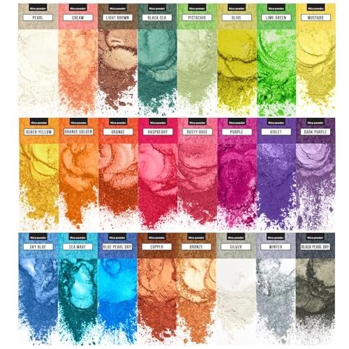 Vibrant 24-Color Mica Powder Set for Crafts