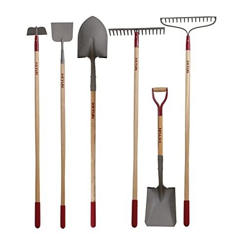 KYLIN 6-Piece Garden Tool Set with Long Handles