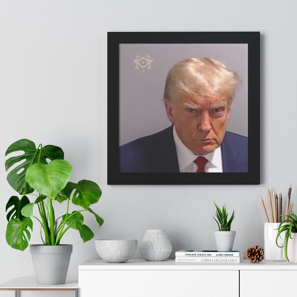 Exclusive Trump 2024 Arrest Mugshot Framed Poster