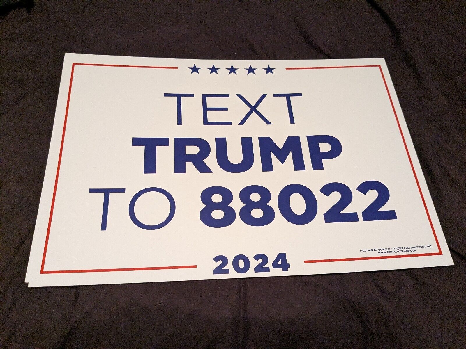 Show support for Trump's 2024 campaign with this official sign poster!